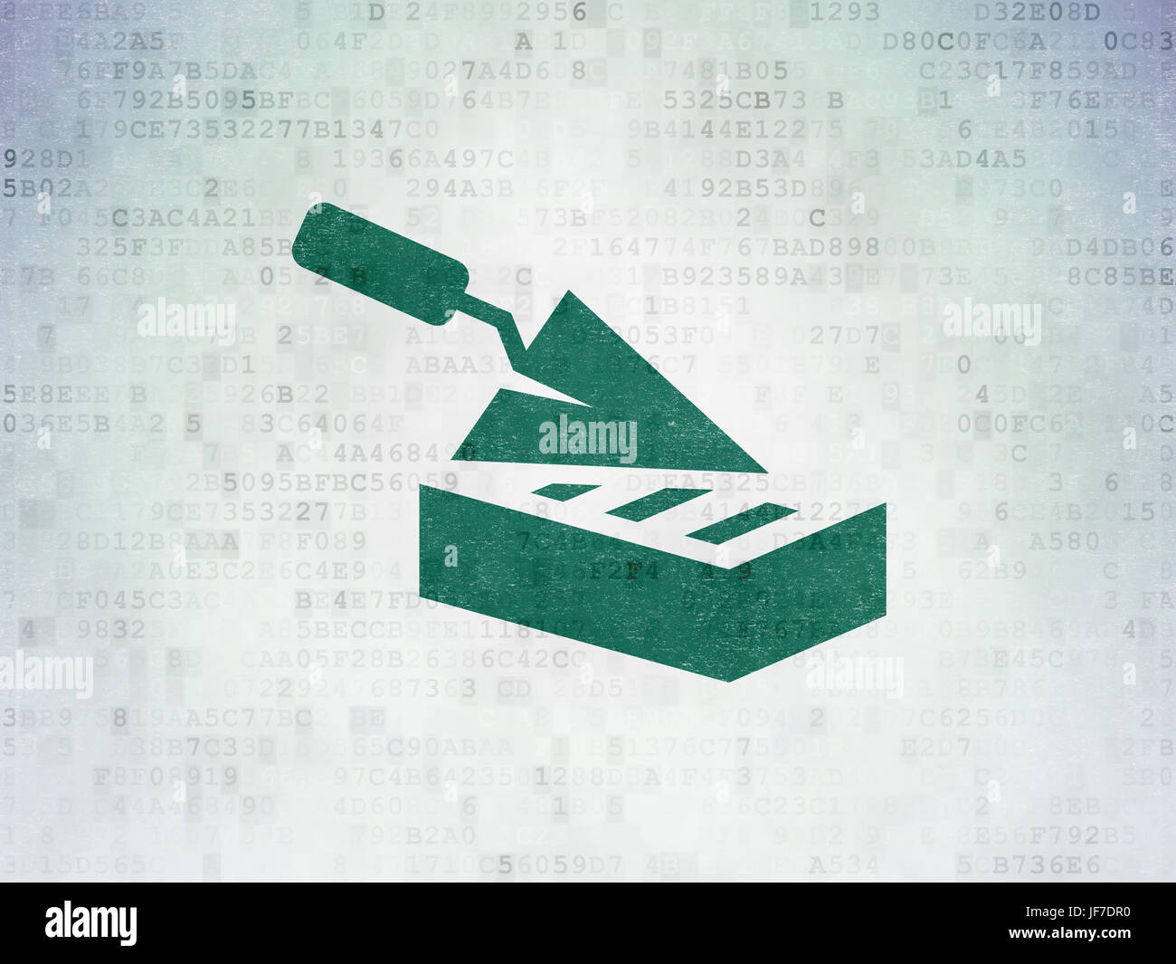 Constructing concept: Brick Wall on Digital Data Paper background Stock ...