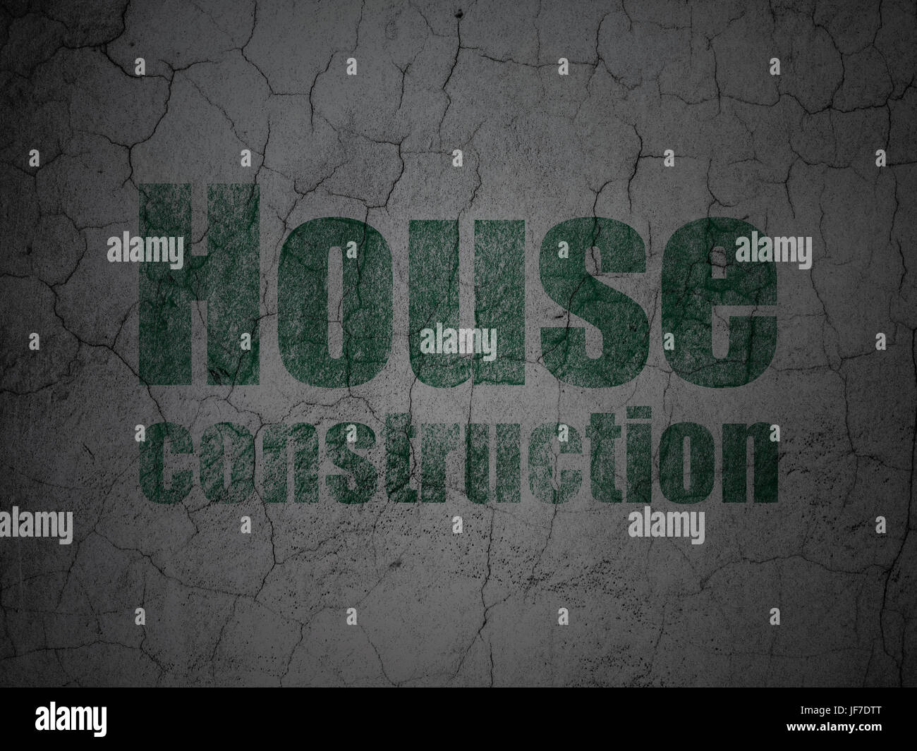 Building construction concept: House Construction on grunge wall ...