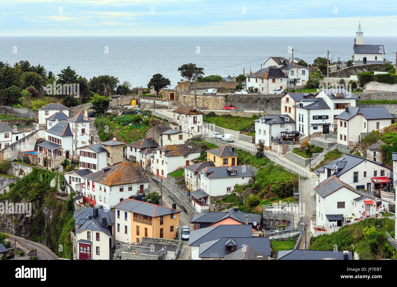 Luarca town cityscape, Spain Stock Photo - Alamy