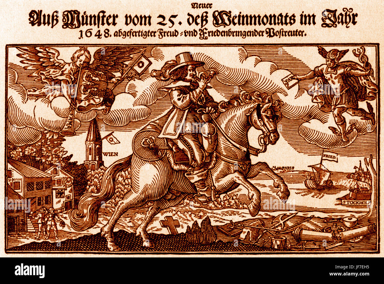 Postillion blowing post horn hi-res stock photography and images - Alamy