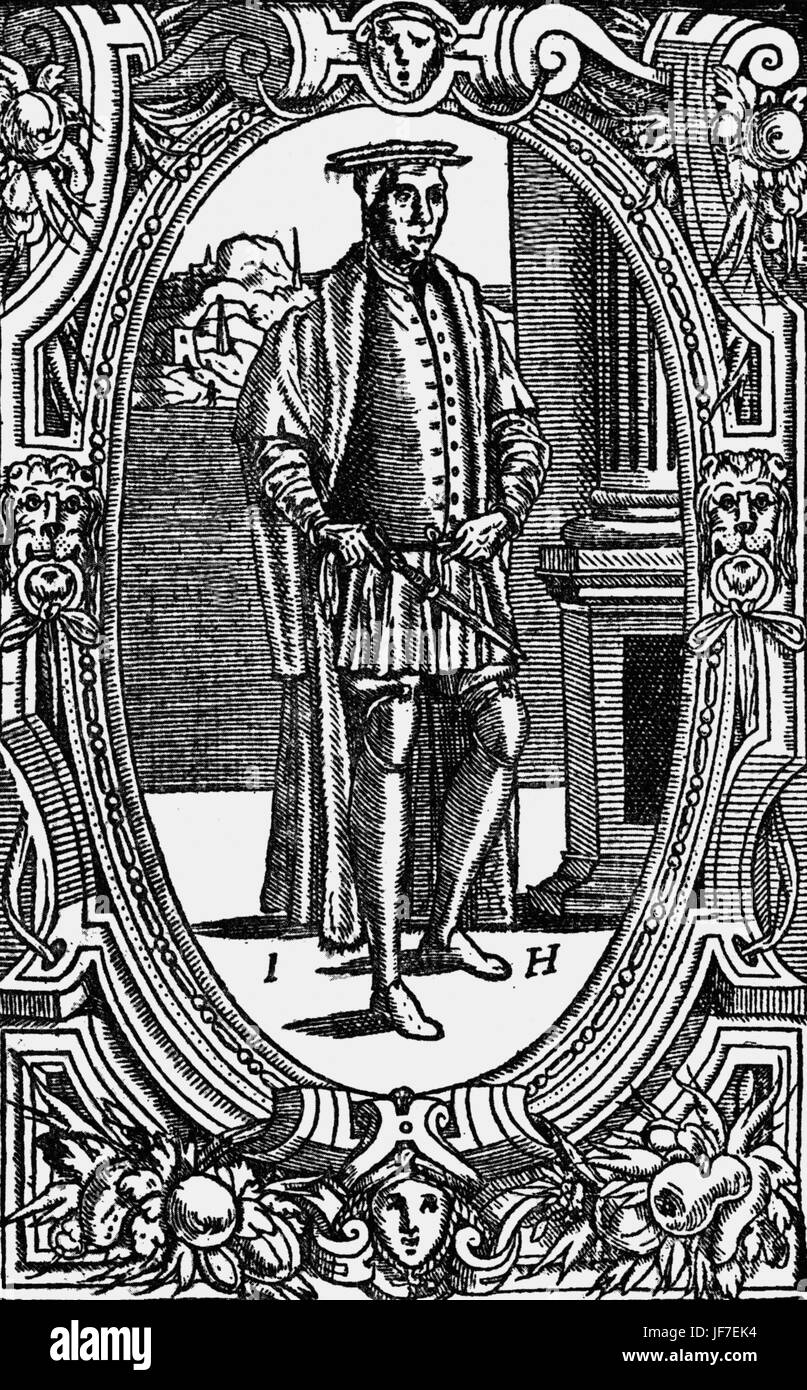 John Heywood - Portrait on the title page of 'The Spider and the Flie ...