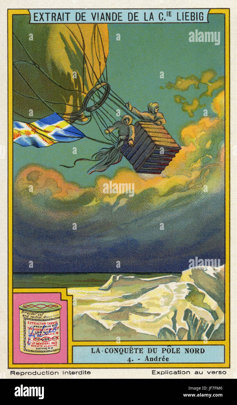 Salomon August Andrée, Swedish balloonist tried to to reach the North ...