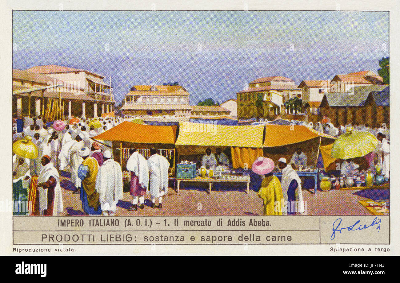 Market in Addis Ababa, Ethiopia (part of the Italian Empire, 1930s ...