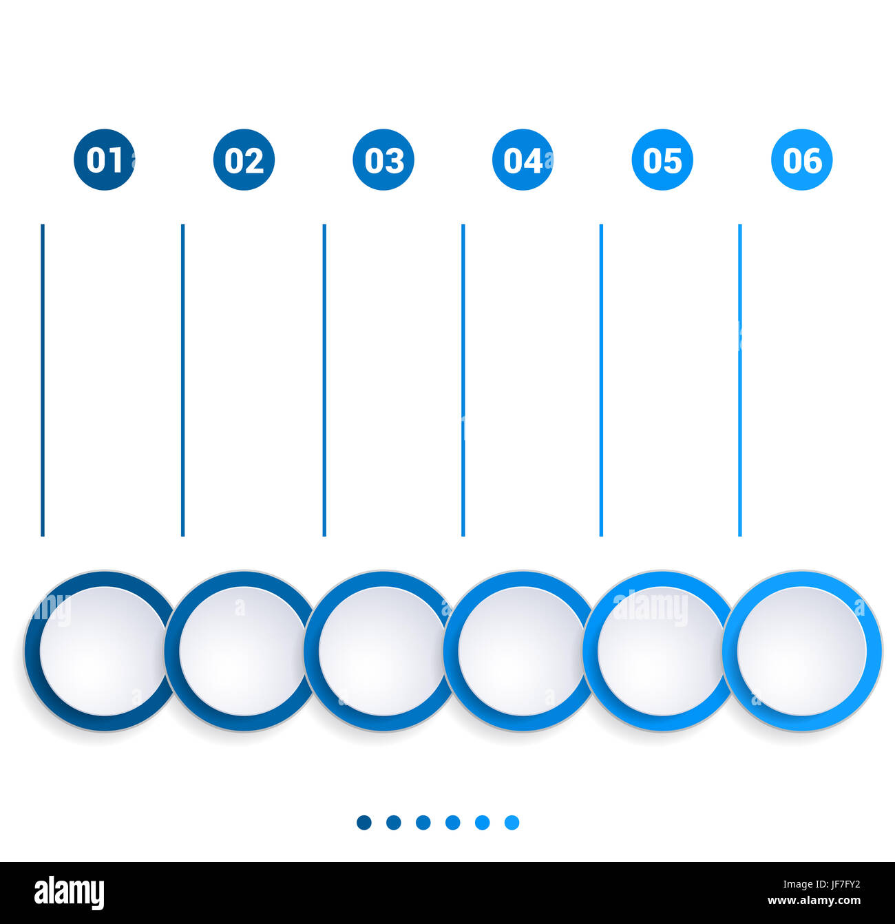Monochrome Blue bubbles chart, Infographics template for 6 steps Stock ...
