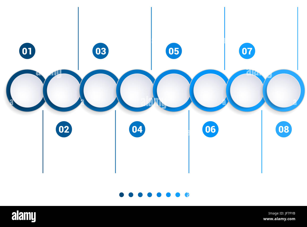 Monochrome Blue bubbles chart, Infographics template for 8 steps Stock ...