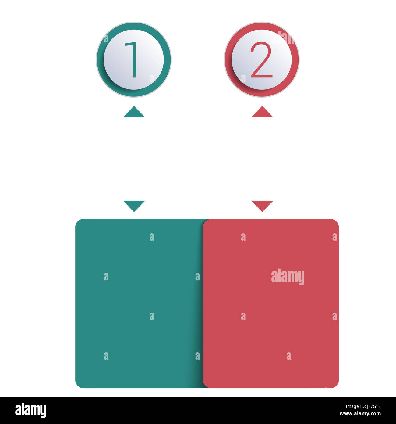 Infographics template, colorful buttons numbered for 2 positions Stock ...