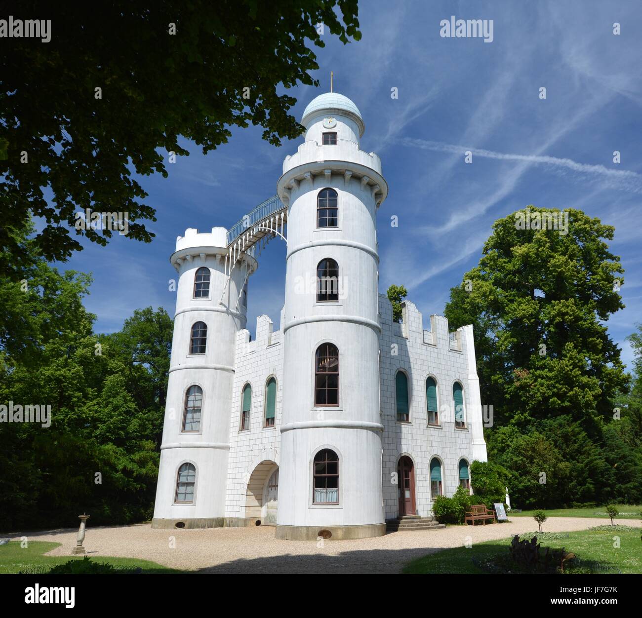 The castle on the Peacock Island (Pfaueninsel) in Berlin on June 11 ...