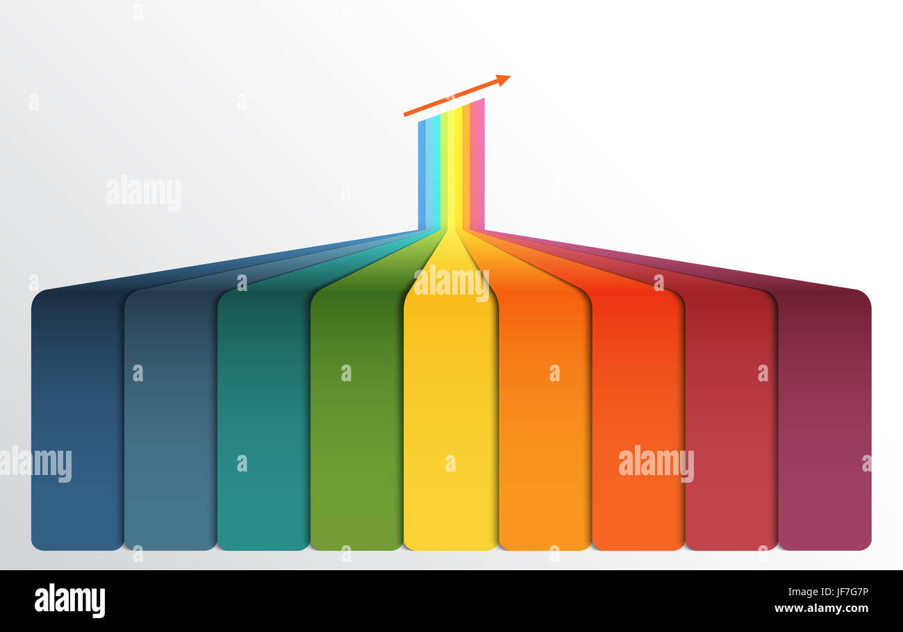 Vertical colour strips, with prospect and a shade. Template Infographic ...