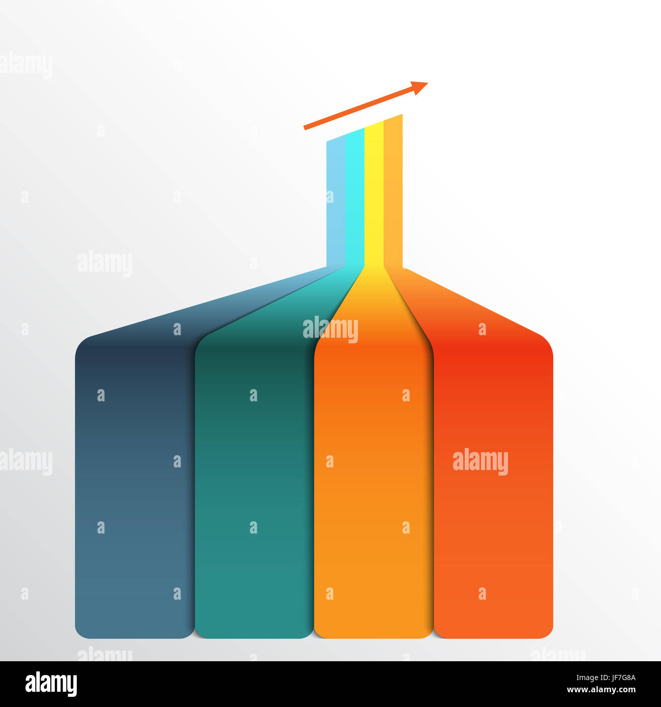 Vertical colour strips, with prospect and a shade. Template Infographic ...