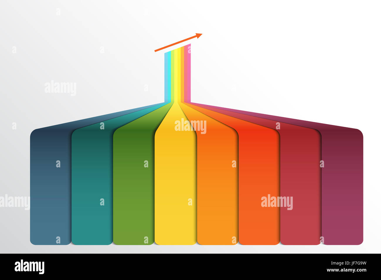 Vertical colour strips, with prospect and a shade. Template Infographic ...