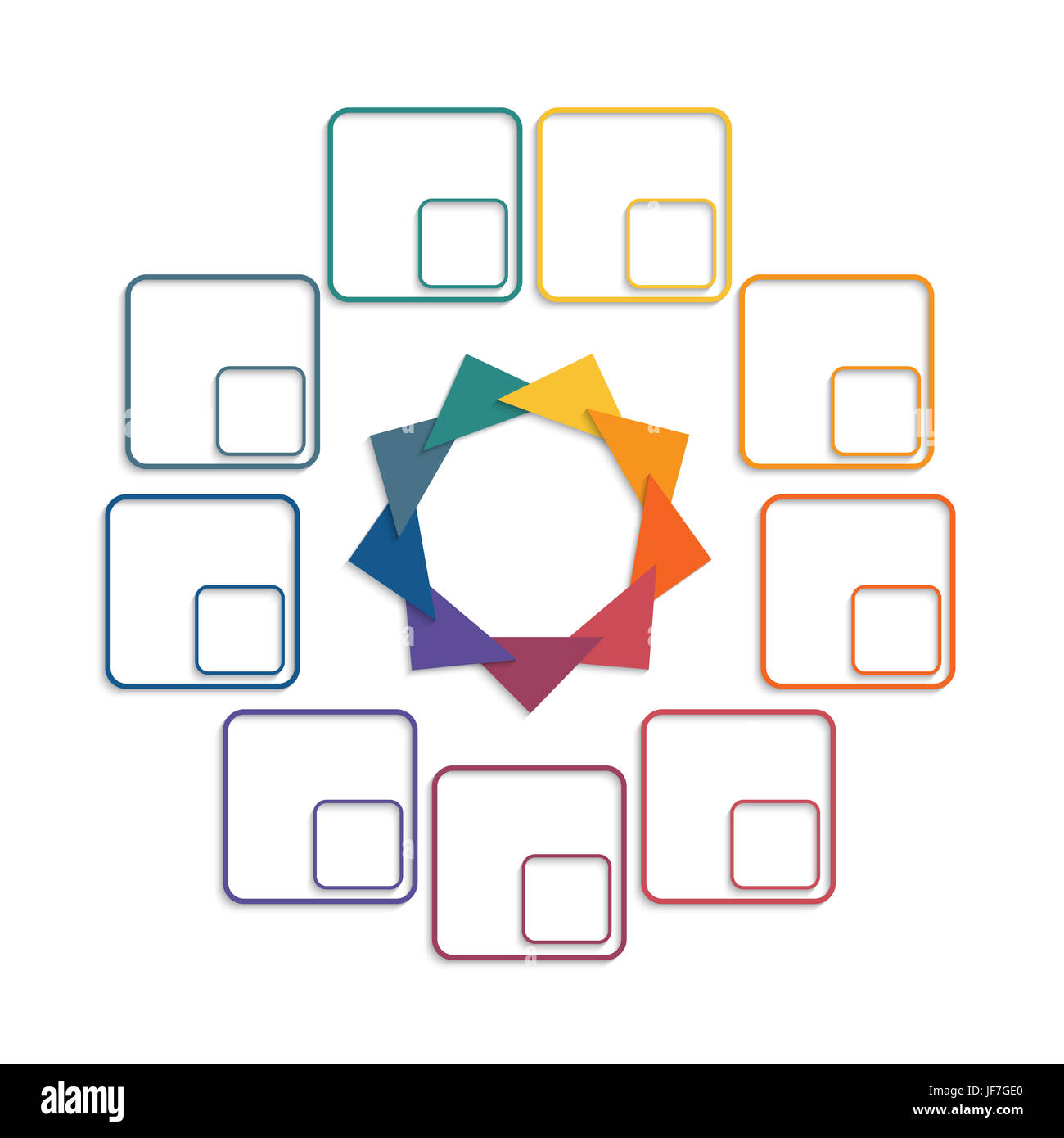 Colour triangles modern infographic template for with 9 steps Stock ...