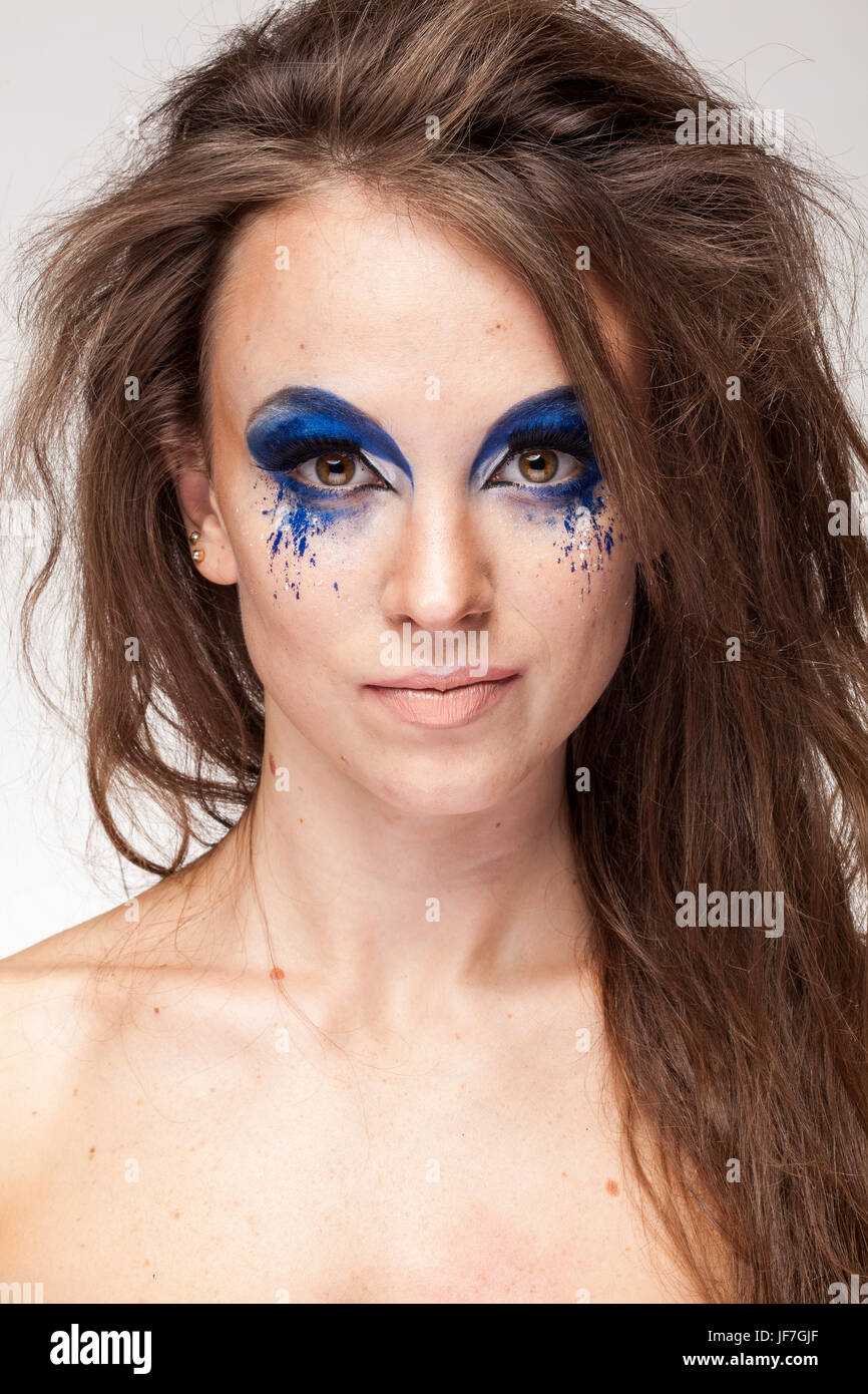 Gorgeous model with creative make up Stock Photo - Alamy