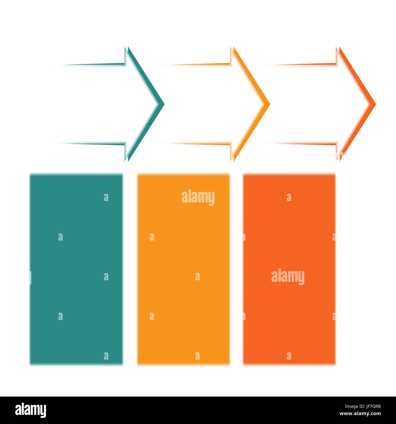 Set horizontal color arrows, template infographic for 3 position ...
