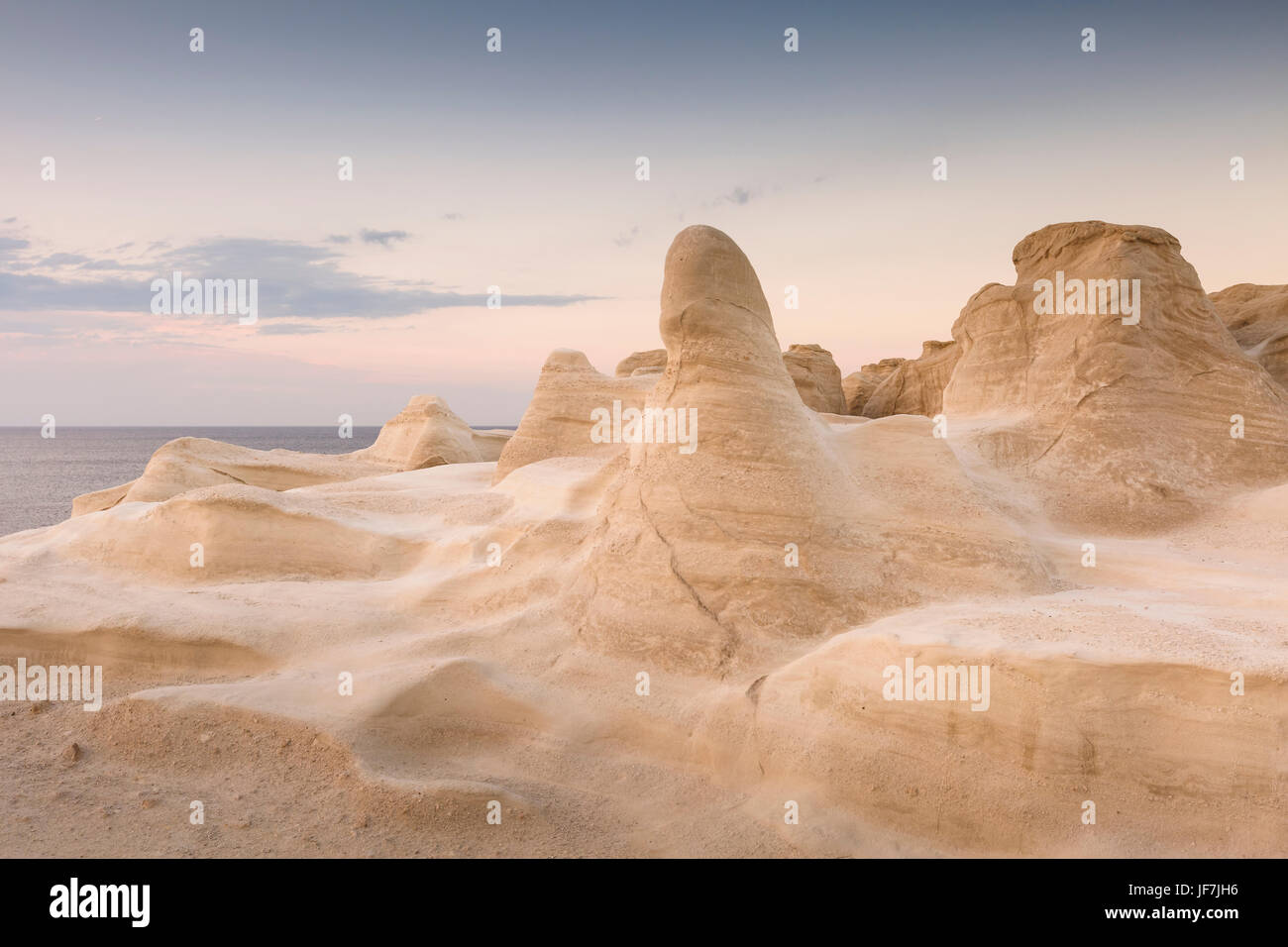 Volcanic rock formations on Sarakiniko beach on Milos island, Greece ...