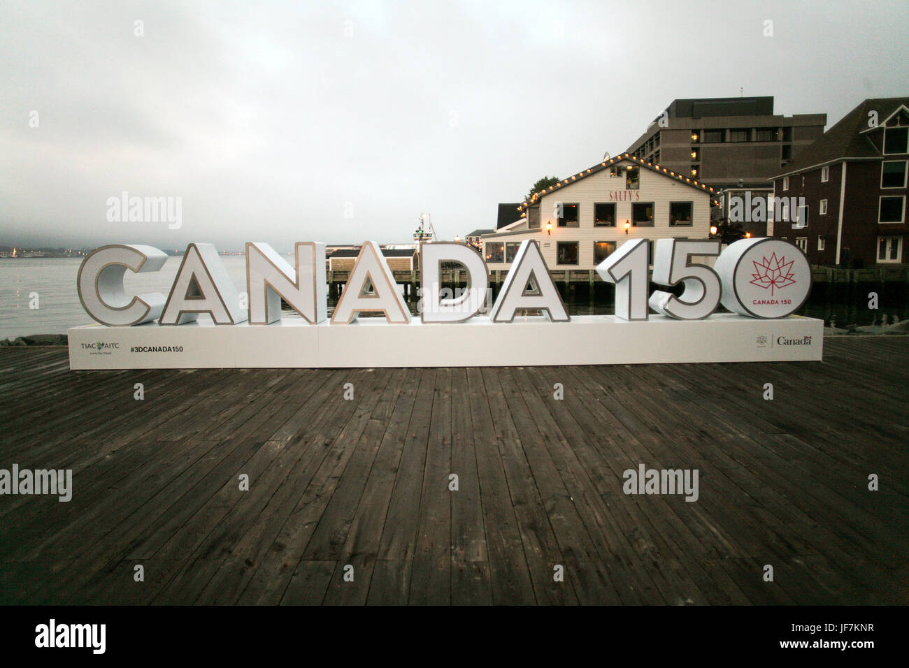 The 3D Canada 150 sign for Canada day on the waterfront in Halifax, N.S ...