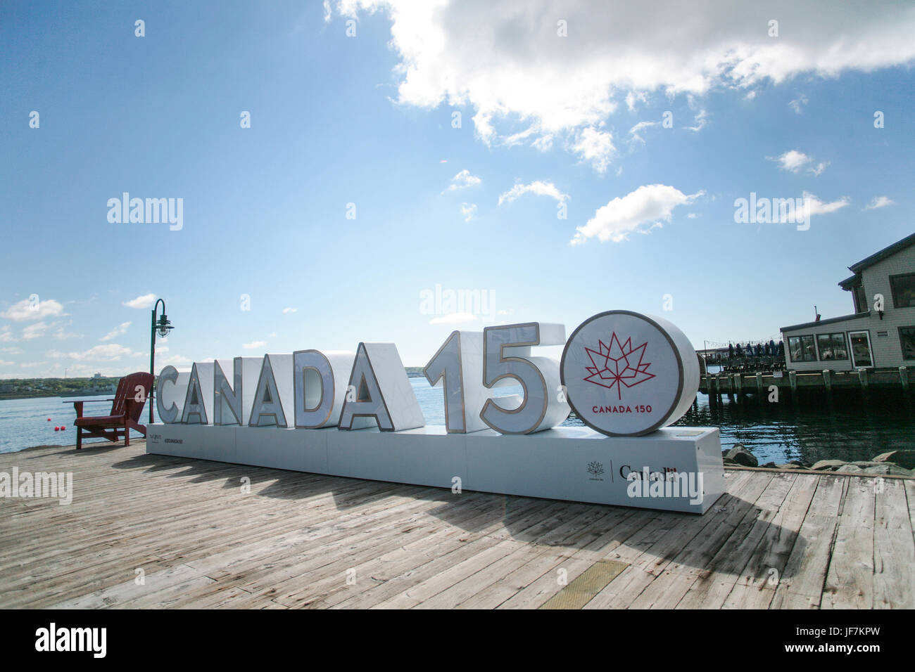The 3D Canada 150 sign for Canada day on the waterfront in Halifax, N.S ...