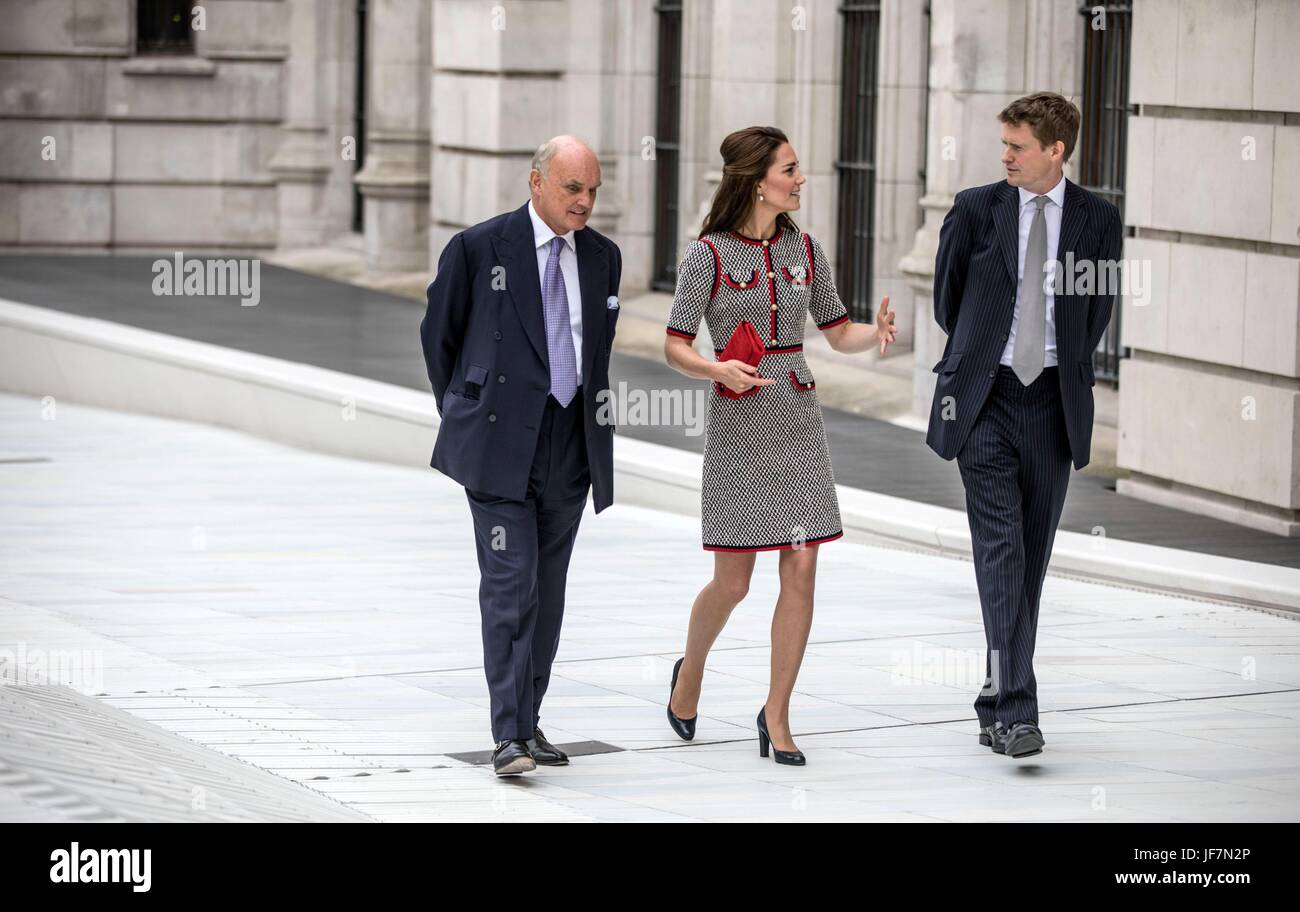 The Duchess of Cambridge walks in the newly created Sackler courtyard ...