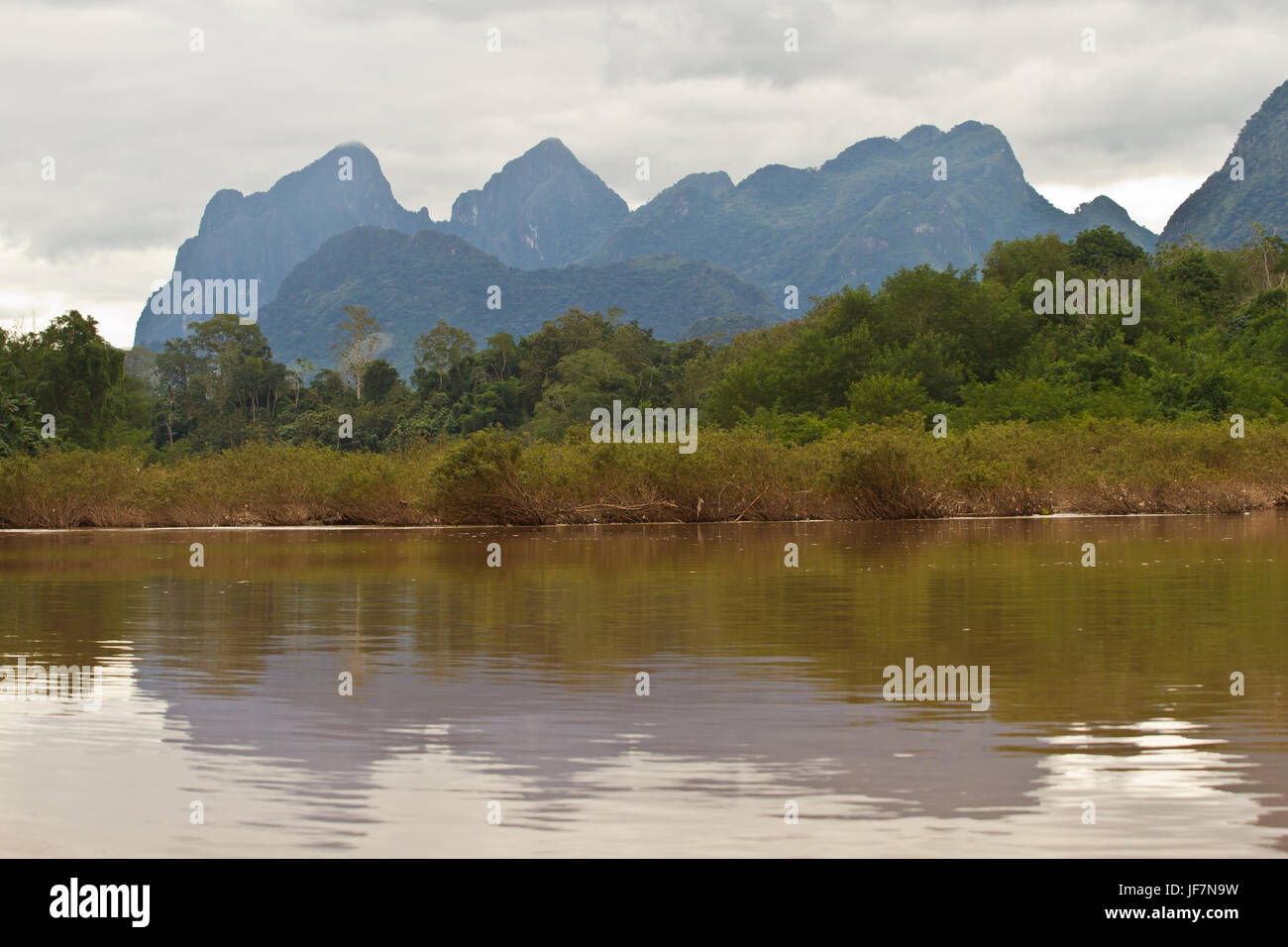 Landscape of Nong Khiaw and Ou river, Laos Stock Photo - Alamy