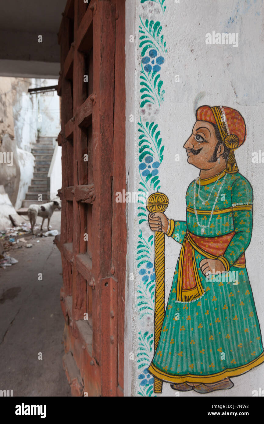Painting on a wall in Rajasthan, India Stock Photo - Alamy