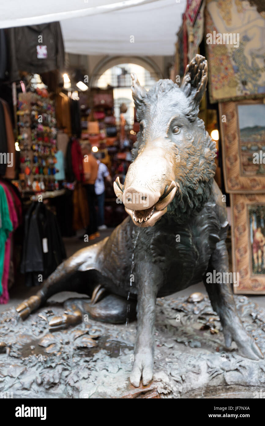 Front view of famous pig's fountain in Florence Stock Photo - Alamy