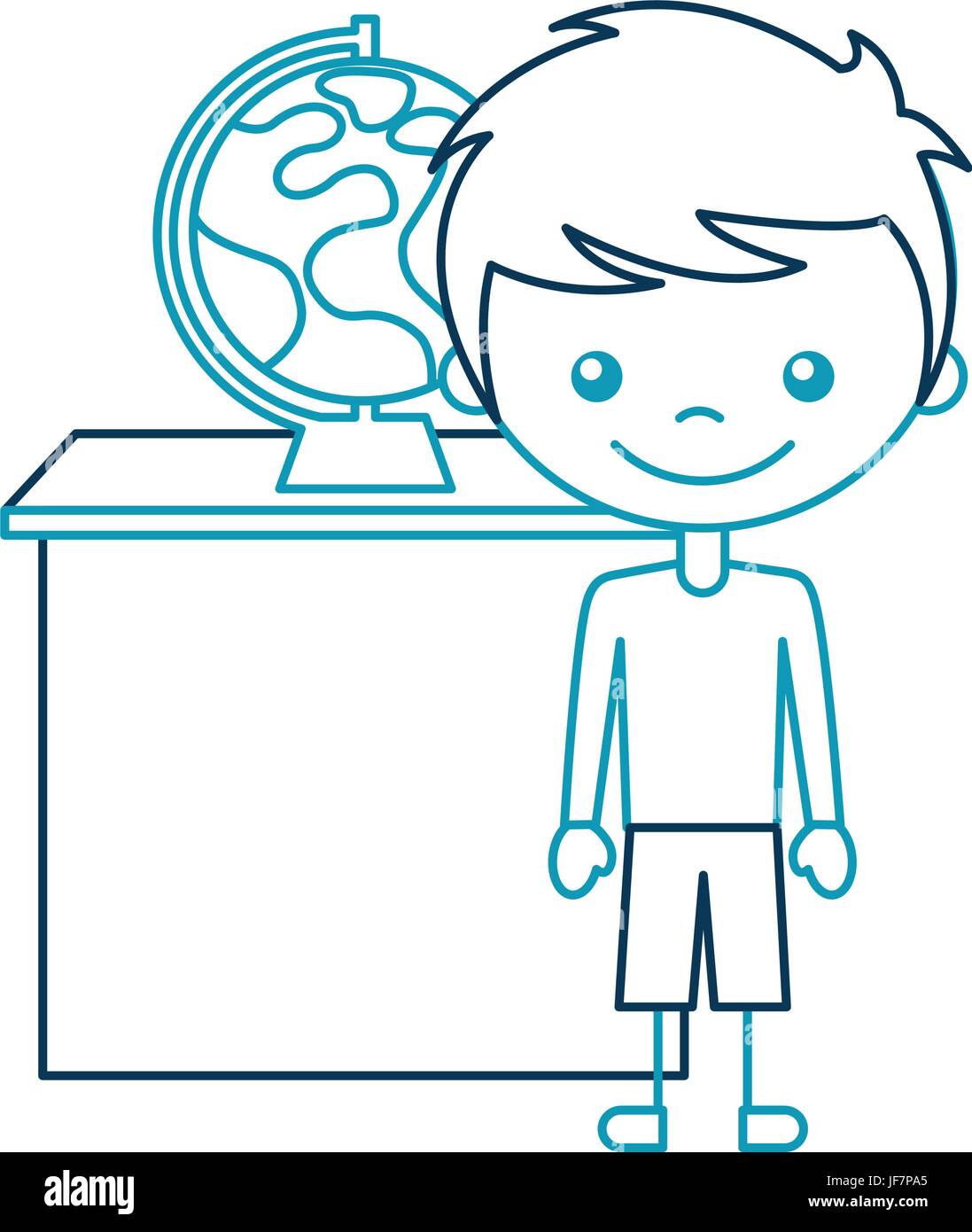cute boy with planet earth character icon Stock Vector Image & Art - Alamy