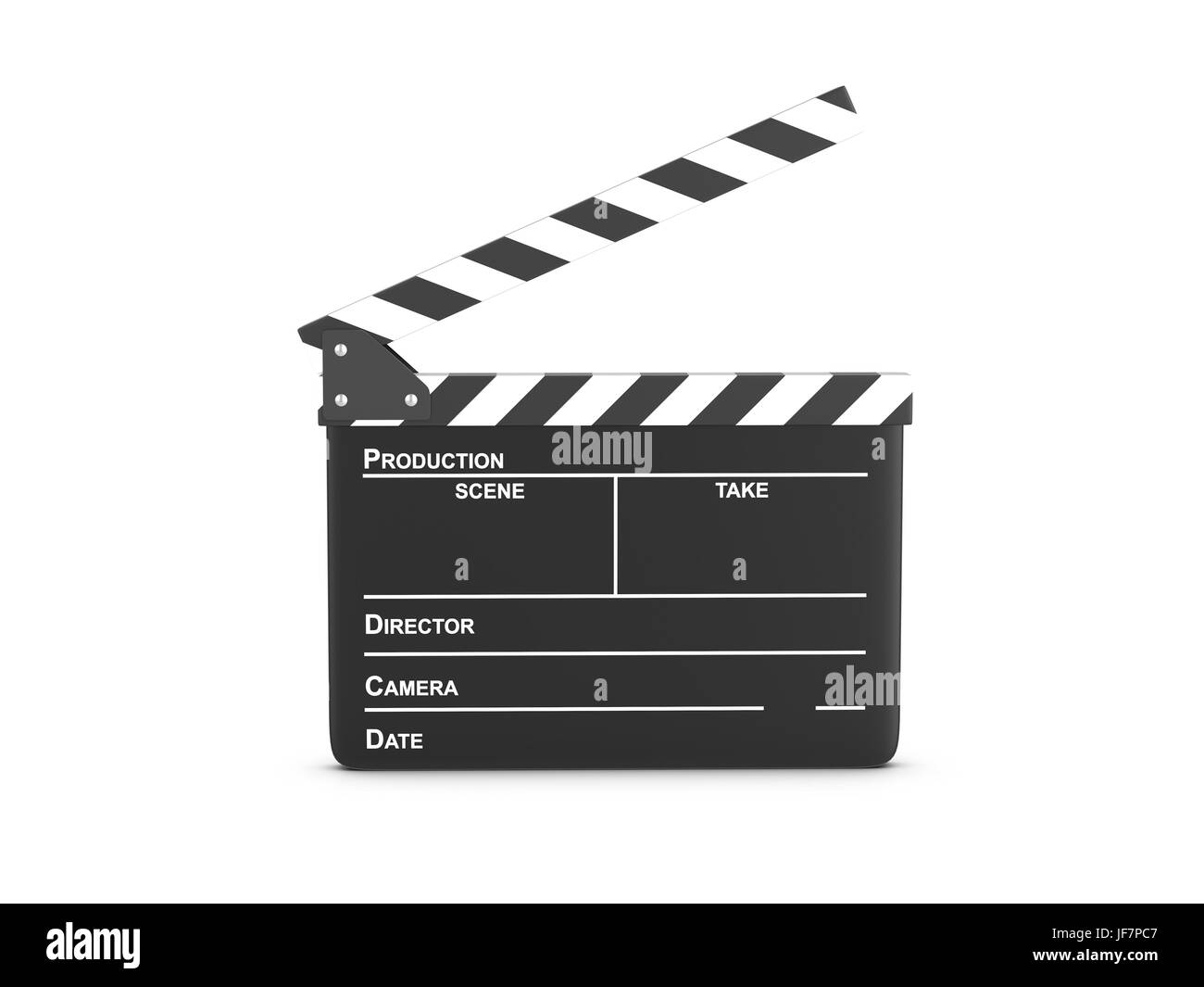 Clapper board on a white background. 3d illustration Stock Photo - Alamy