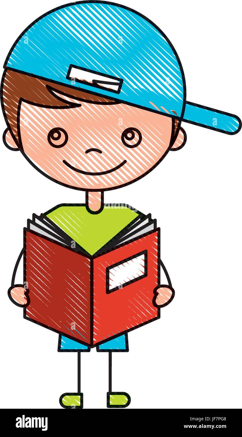 cute boy with book character icon Stock Vector Image & Art - Alamy