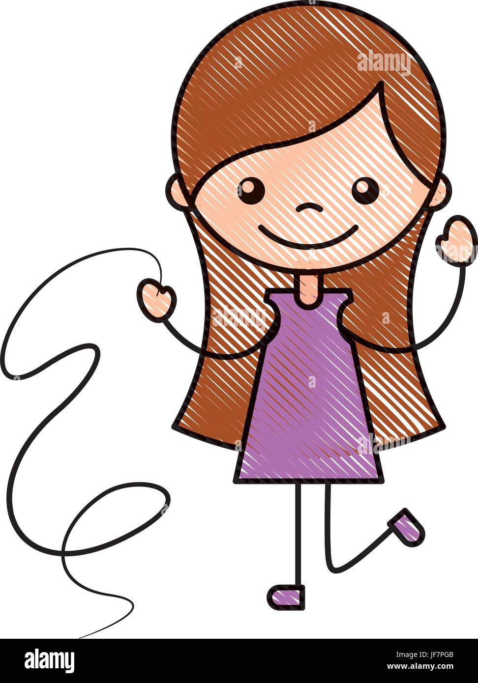 cute girl with ribbon character icon Stock Vector Image & Art - Alamy