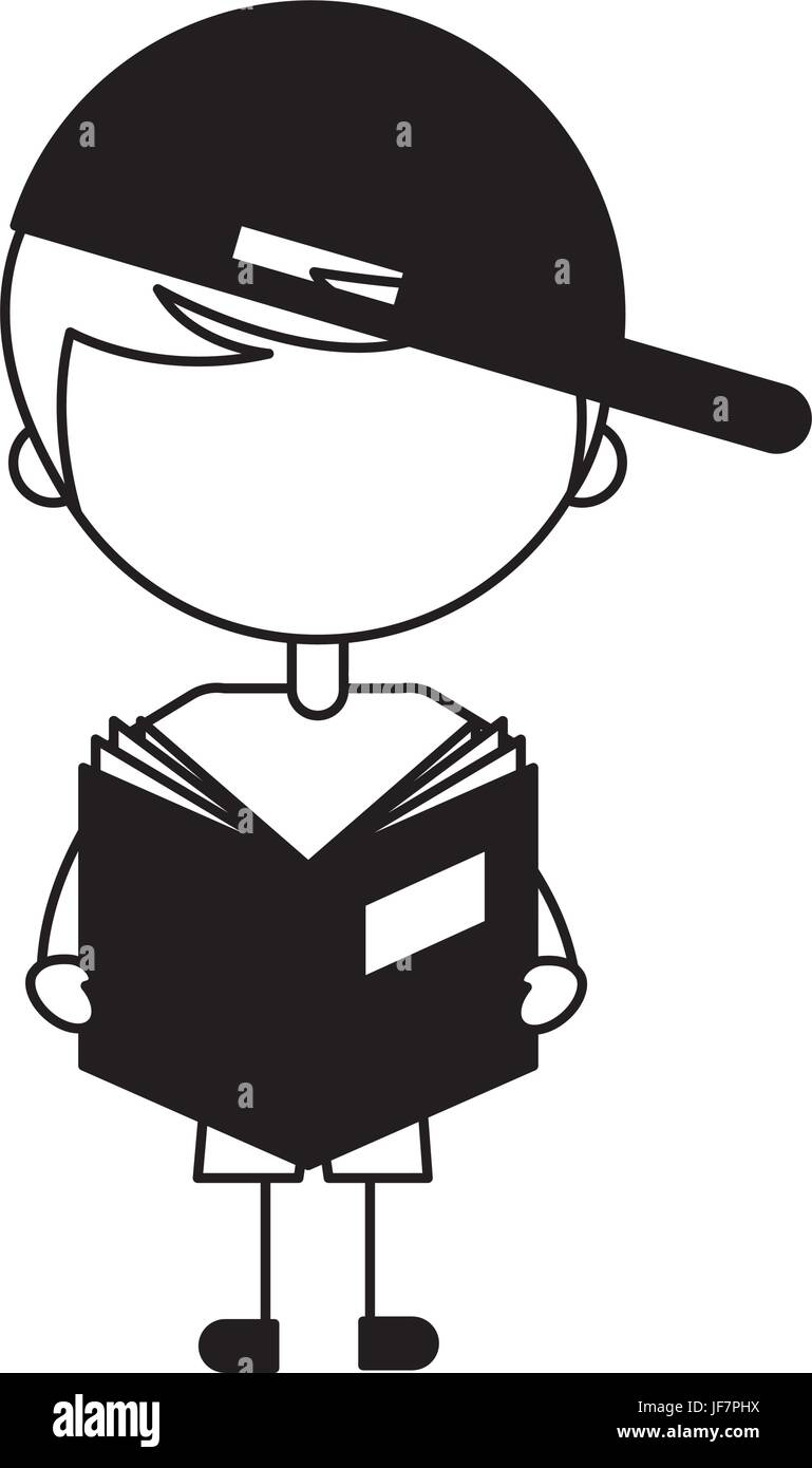 cute boy with book character icon Stock Vector Image & Art - Alamy