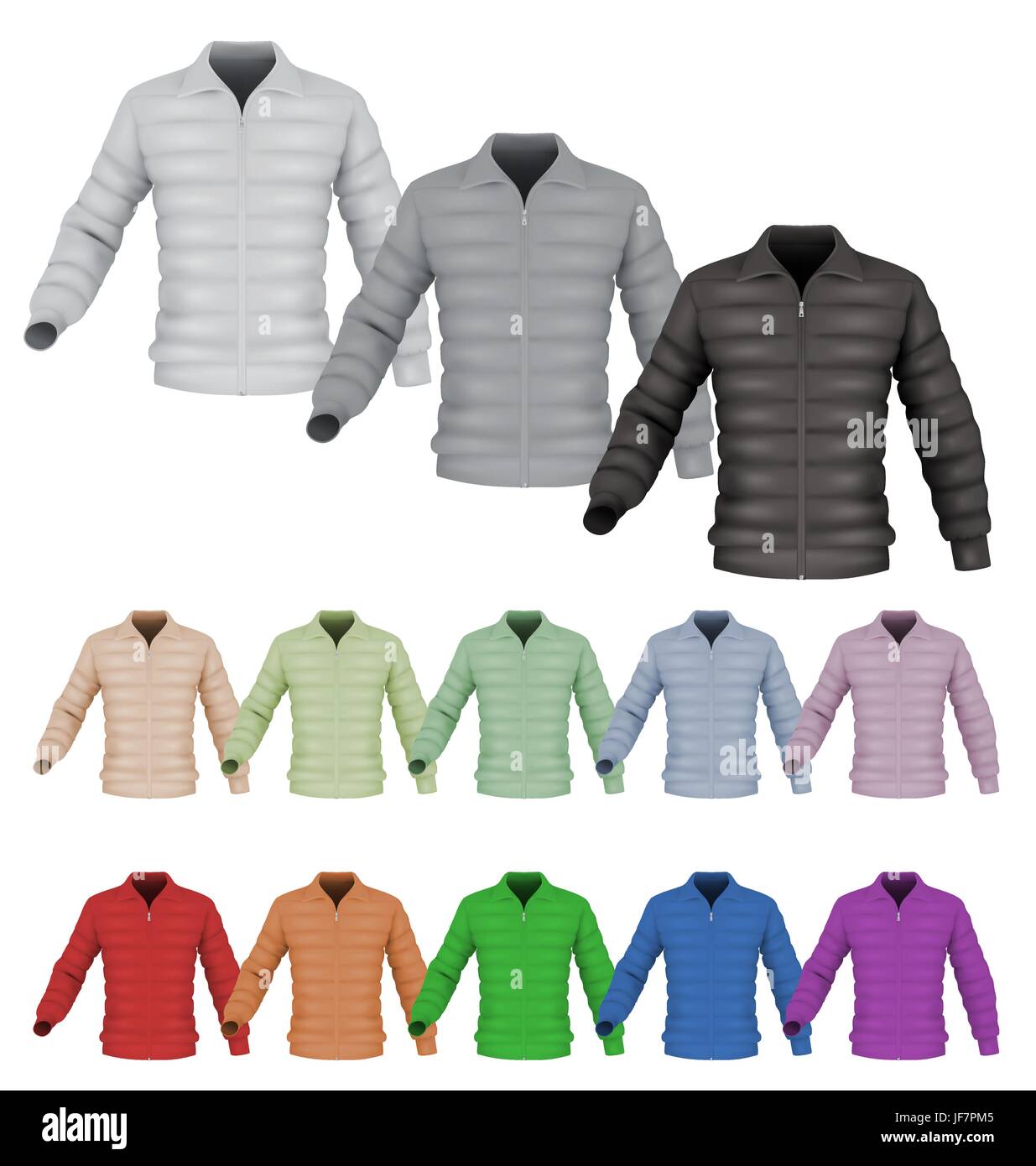 Down jacket template set isolated on white Stock Vector Image & Art - Alamy