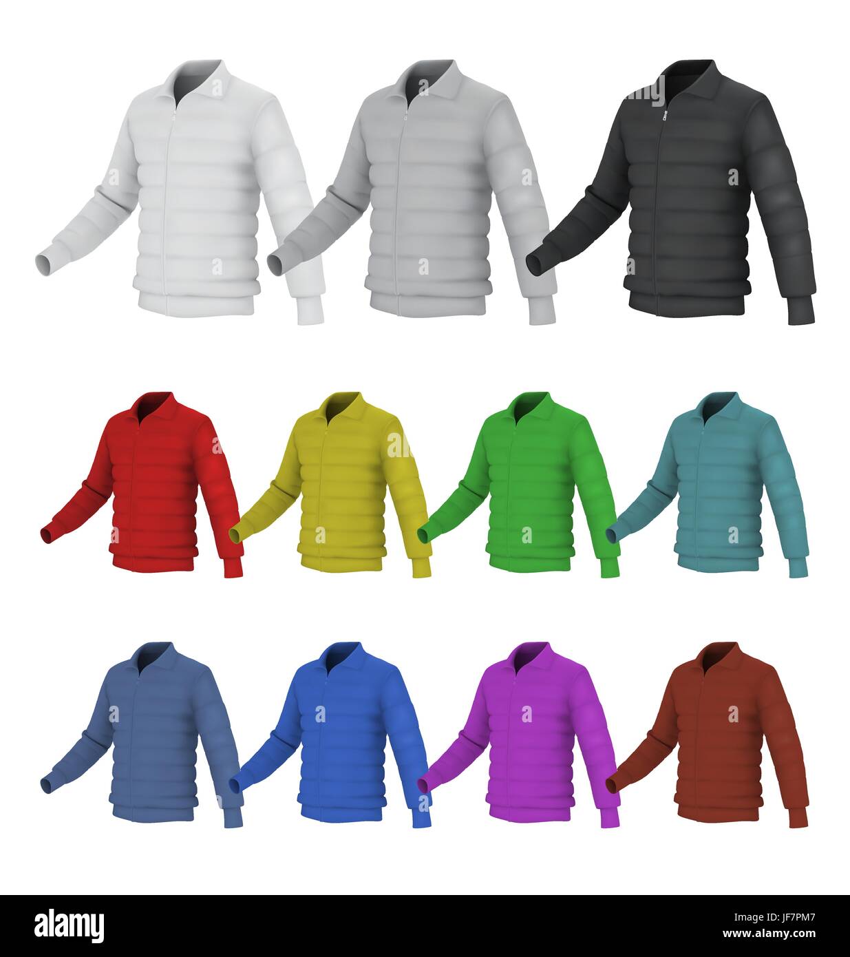 Down jacket template set isolated on white Stock Vector Image & Art - Alamy
