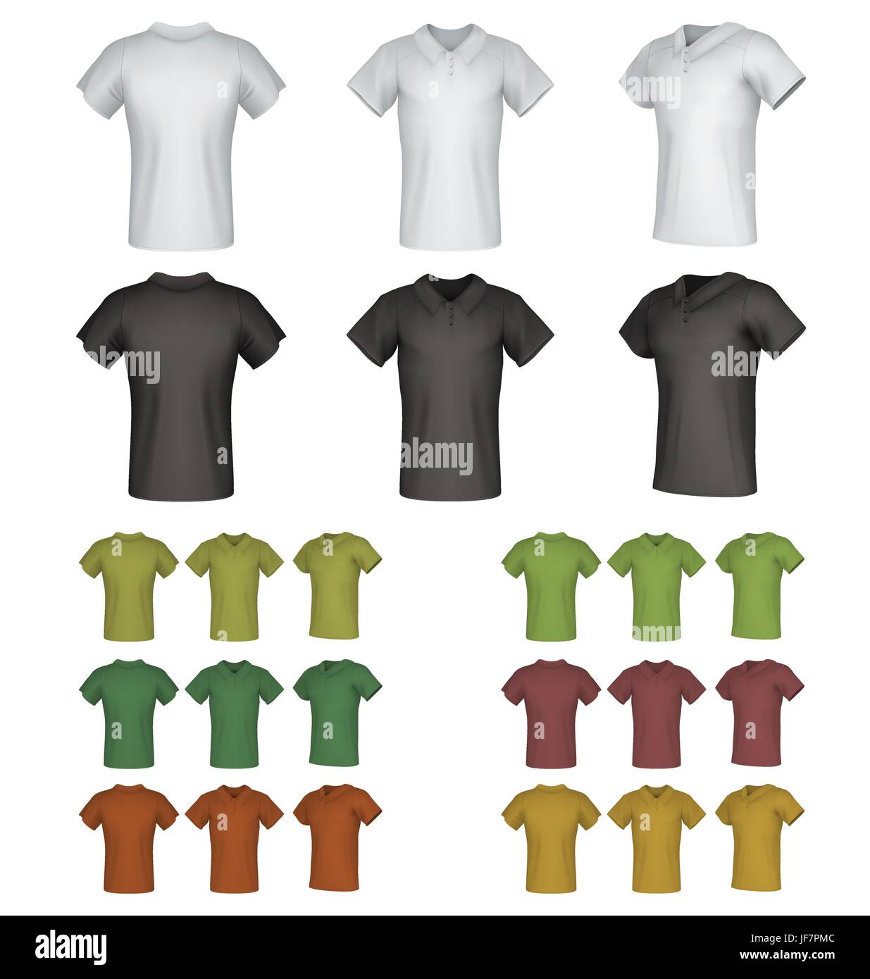 Plain male polo shirt template set Stock Vector Image & Art - Alamy