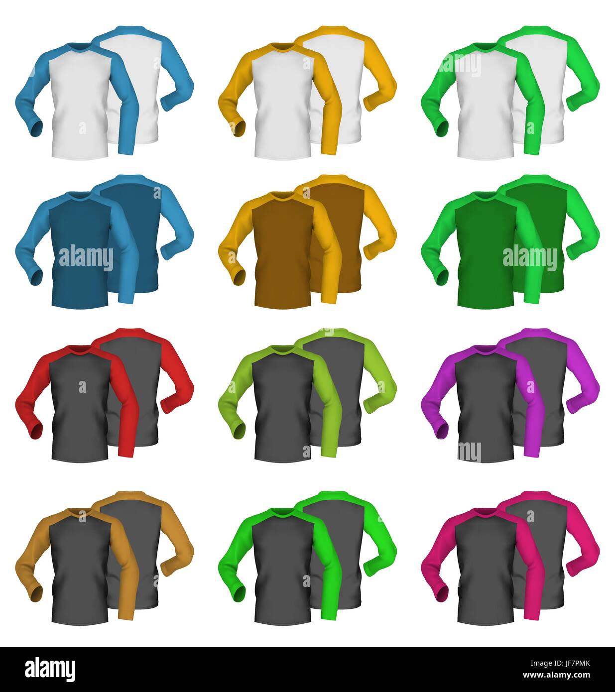 Long sleeve blank two colored t-shirt template Stock Vector Image & Art ...