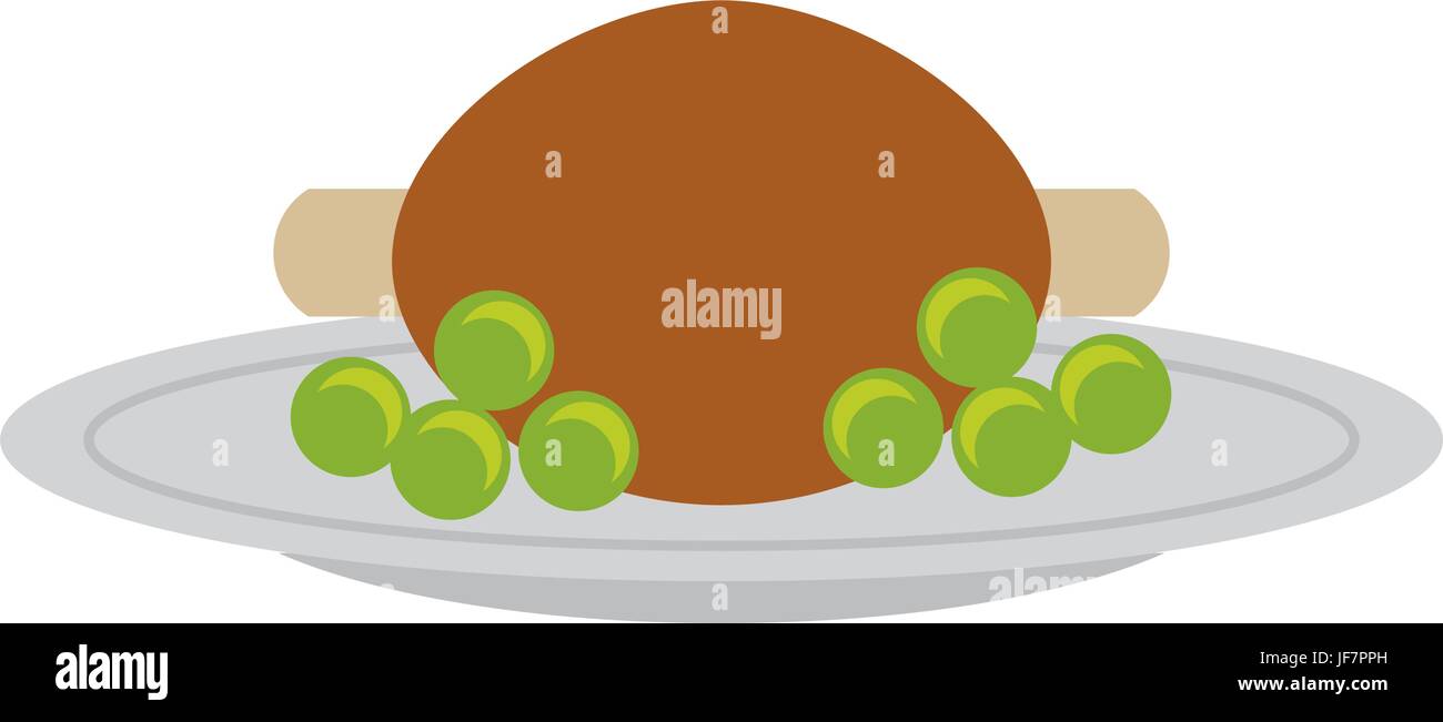 dish with delicious chicken meat icon Stock Vector Image & Art - Alamy