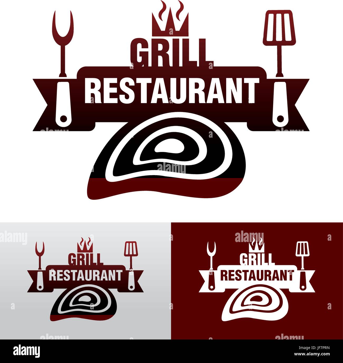 illustration of graphic sign and logo for grill restaurant bar Stock ...