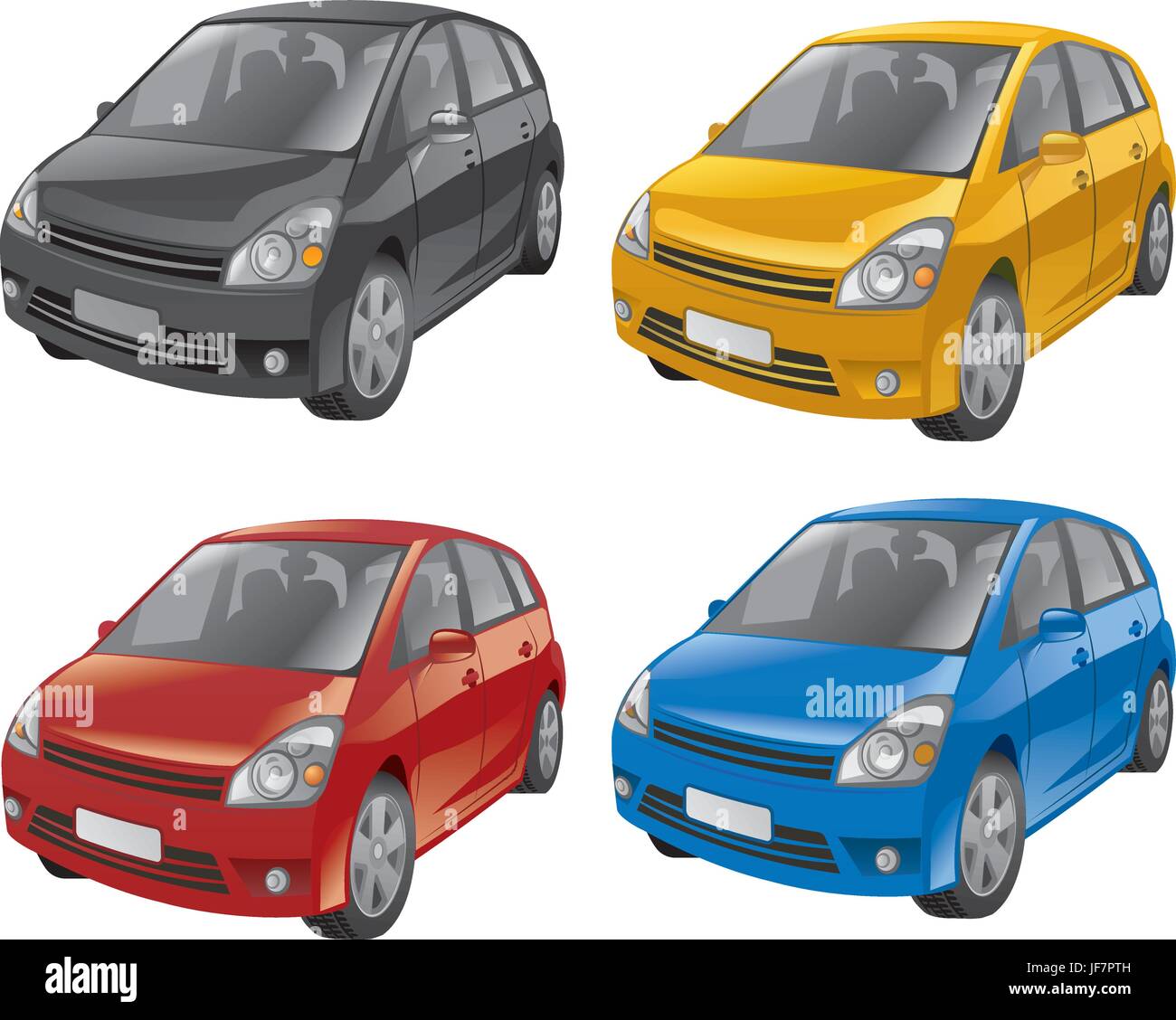 Yellow hatchback Stock Vector Images - Alamy