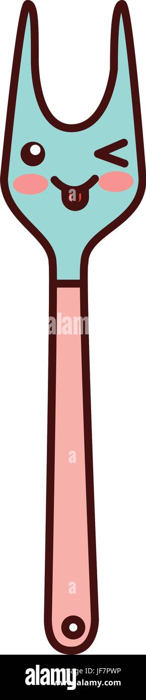 fork cutlery kawaii character Stock Vector Image & Art - Alamy