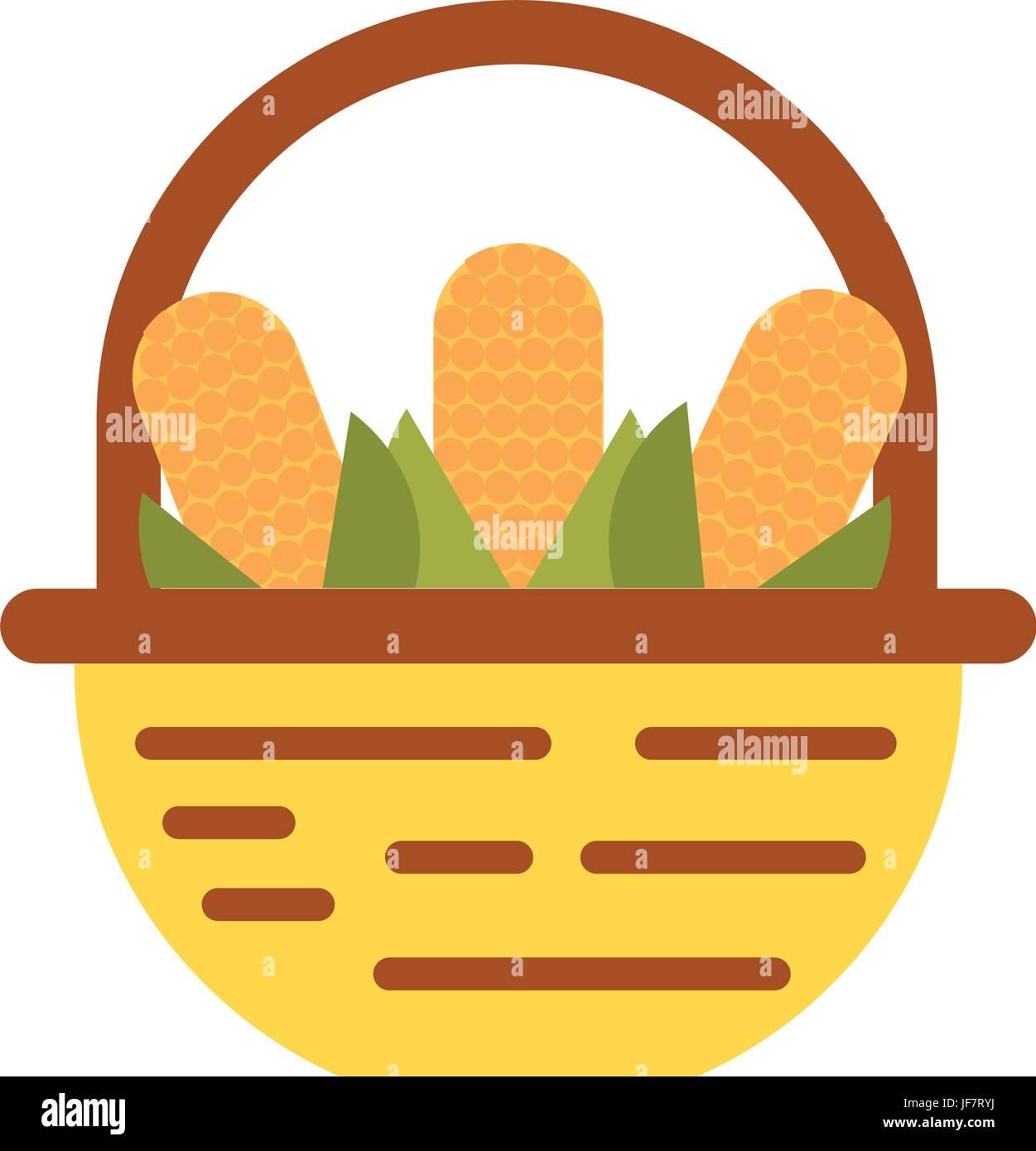 straw basket with corn Stock Vector Image & Art - Alamy