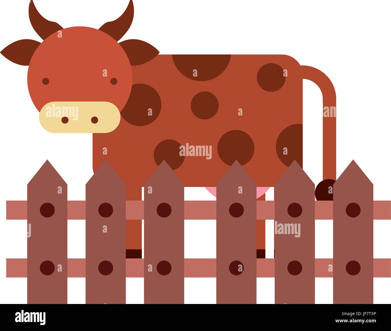 cow farm in fence Stock Vector Image & Art - Alamy