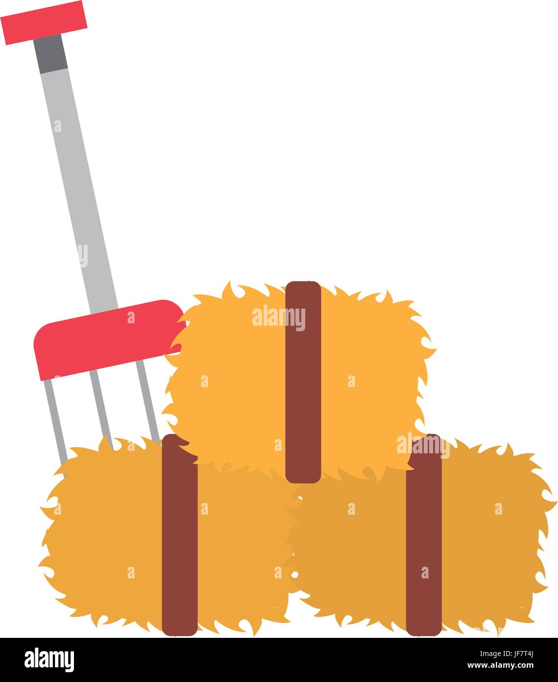 farm rake with straw blocks Stock Vector Image & Art - Alamy