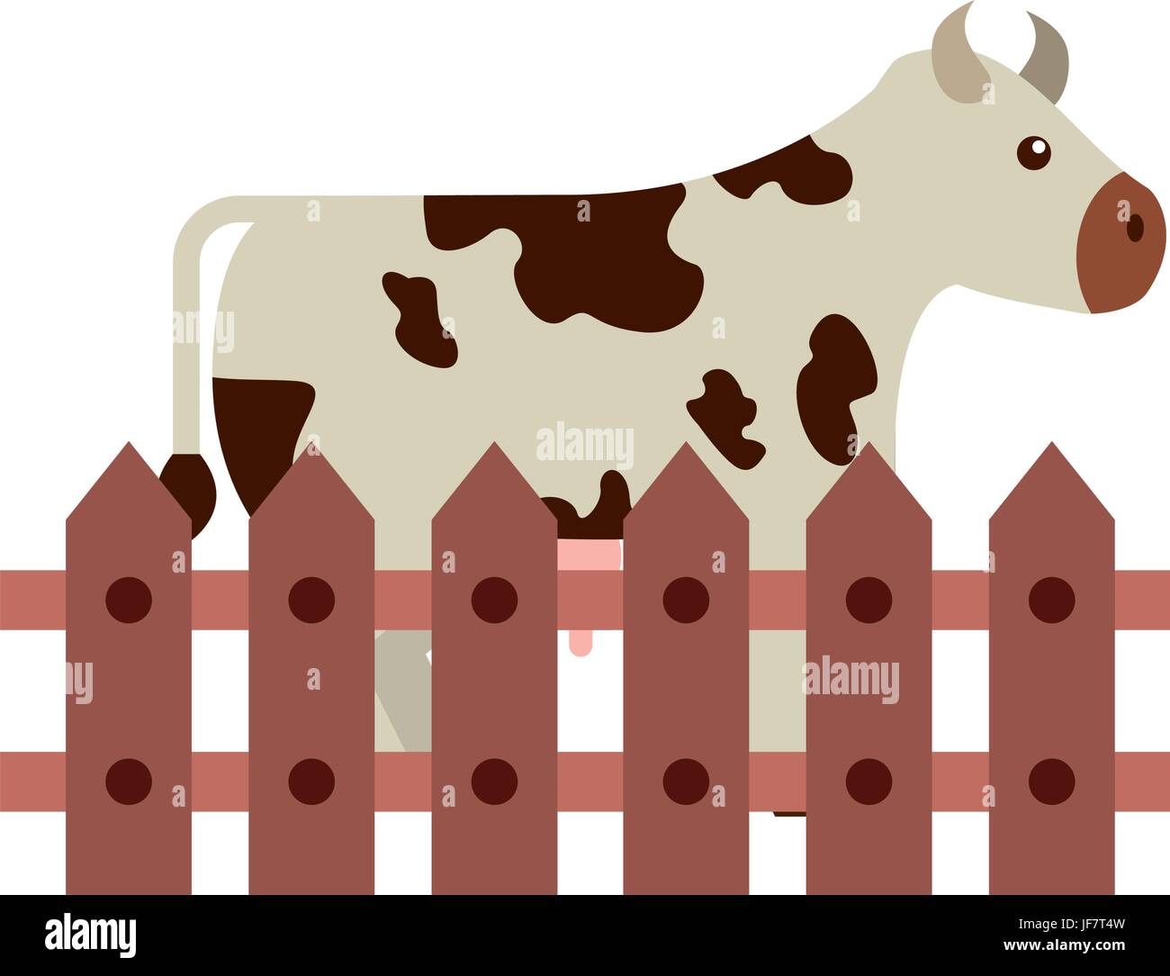 cow farm in fence Stock Vector Image & Art - Alamy