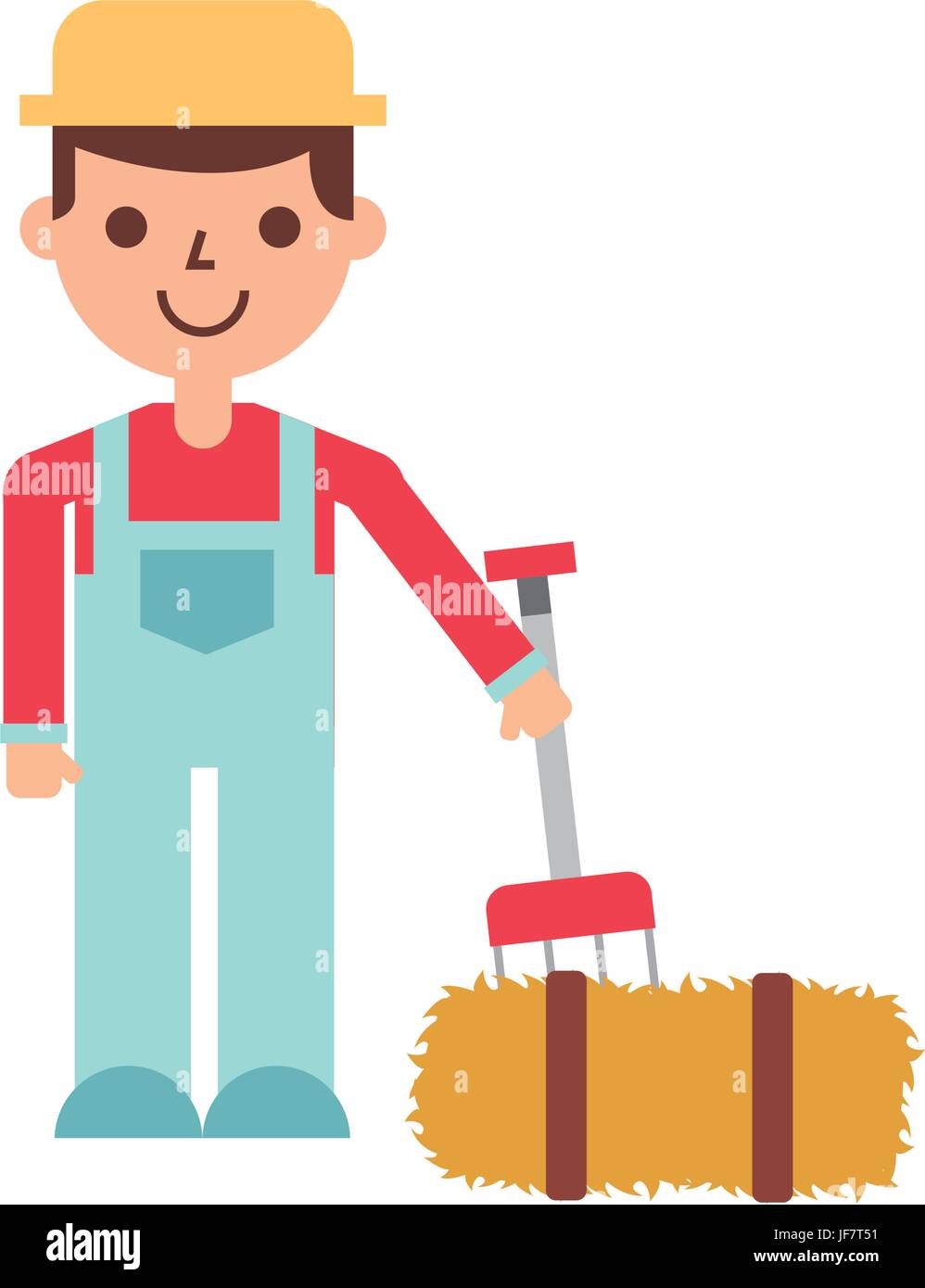 farmer character with straw block Stock Vector Image & Art - Alamy
