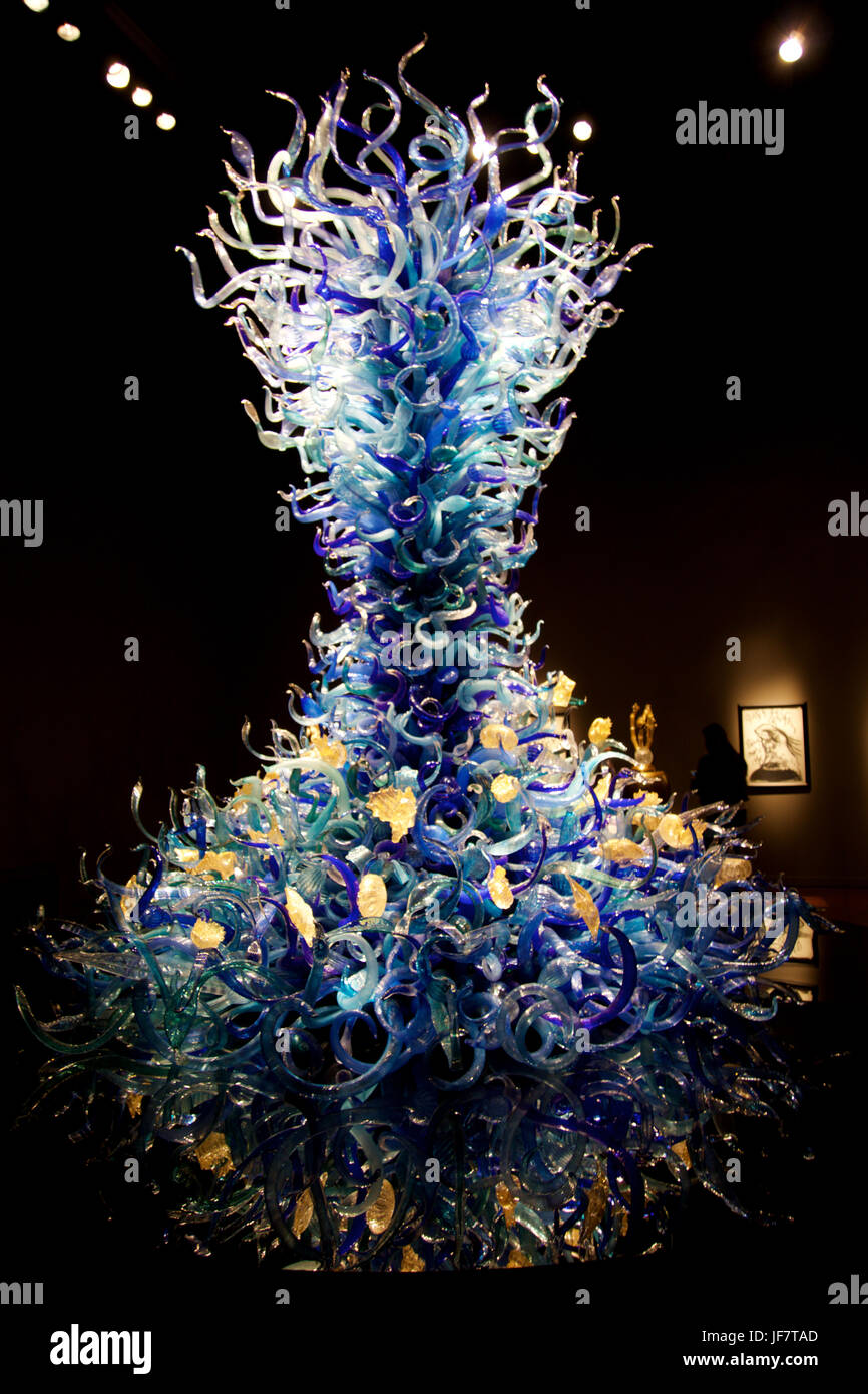 SEATTLE, WASHINGTON, USA - JAN 23rd, 2017: Blown glass sculpture of ...