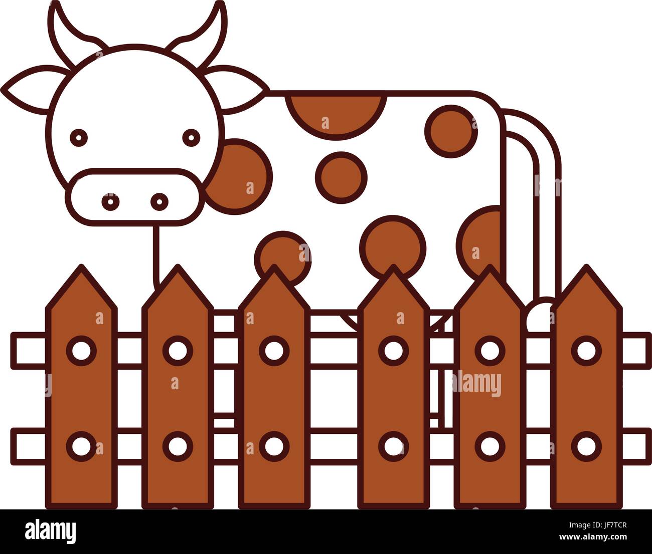 cow farm in fence Stock Vector Image & Art - Alamy