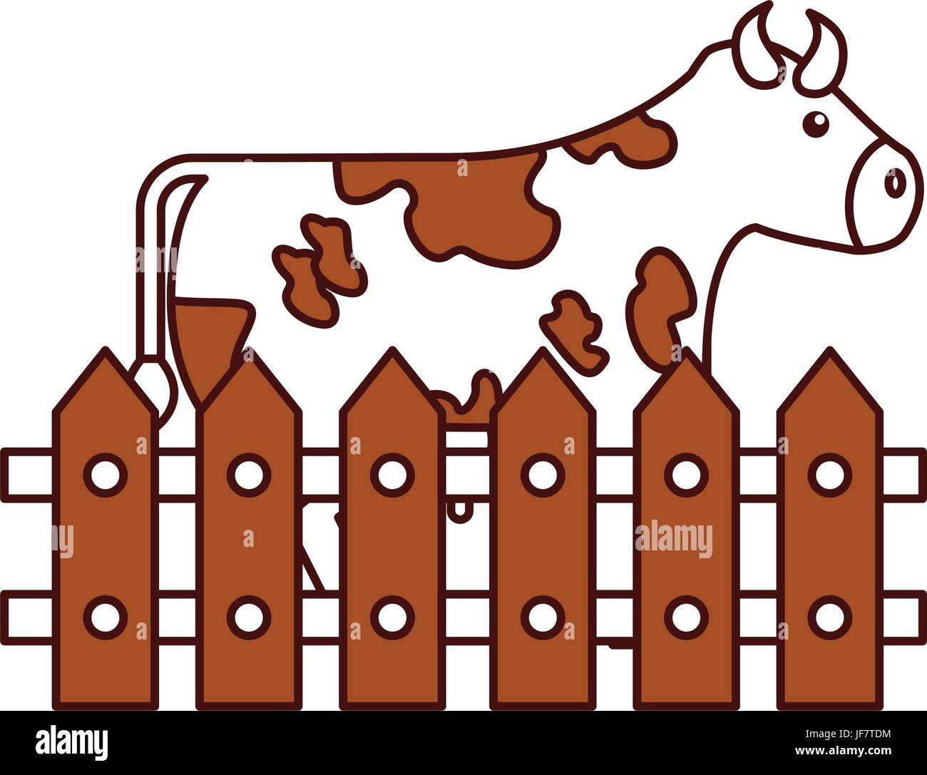 cow farm in fence Stock Vector Image & Art - Alamy