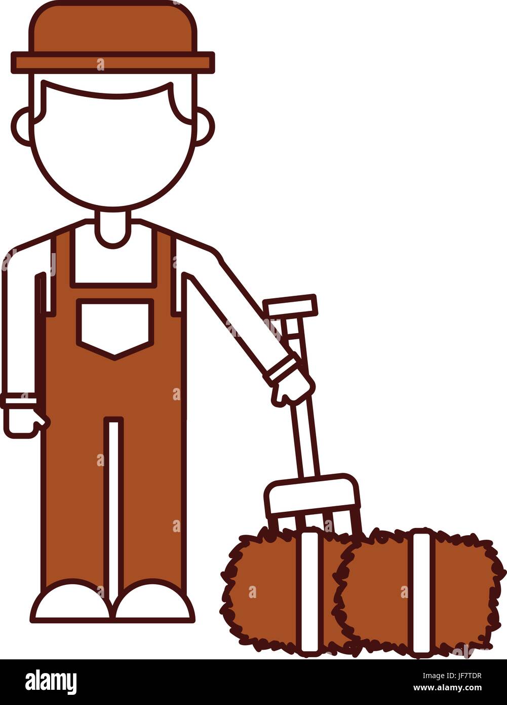 farmer character with straw block Stock Vector Image & Art - Alamy