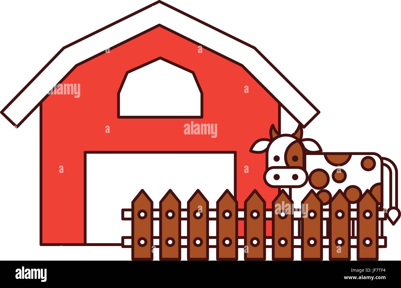 farm stable building with cow Stock Vector Image & Art - Alamy