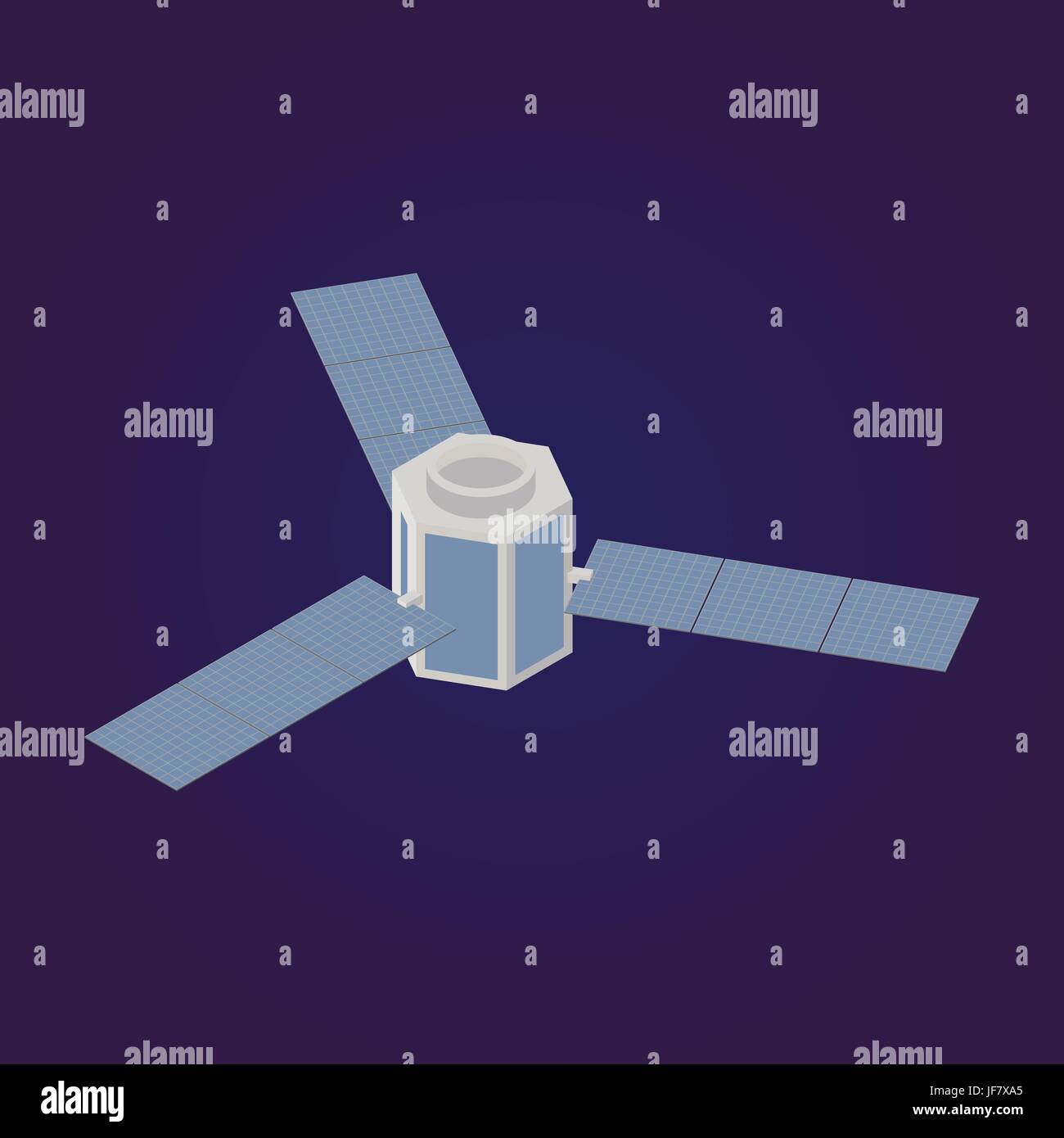 Vector isometric Satellite icon, 3d element orbiting astronomical ...