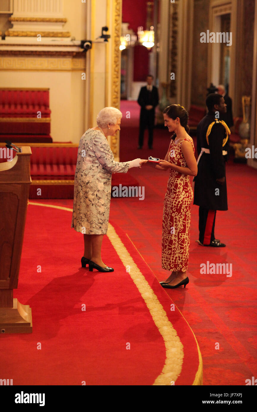 Miss Lia Nicholson from Antigua & Barbuda receives a Queen's Young ...
