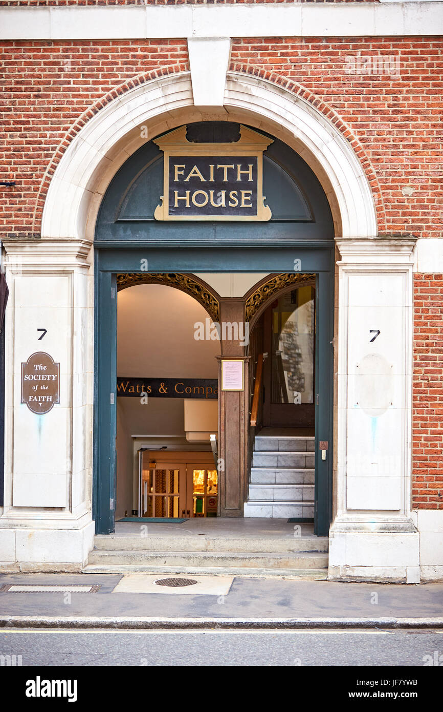 General view of Faith House on Tufton Street in London Stock Photo - Alamy